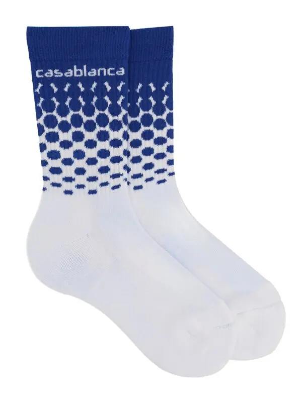 Casablanca Logo Crew Socks - White