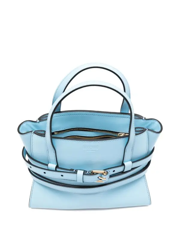 Moschino Tie Me Small Leather Handbag - Clear Blue