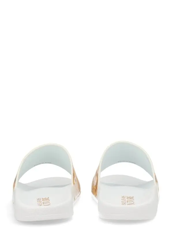 Versace Printed Slides - White