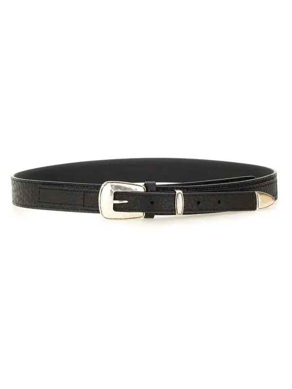 LEMAIRE Minimal Western Leather Belt - Black