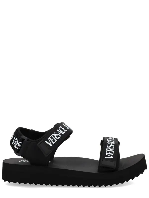 Versace Strappy Platform Sandals - Black