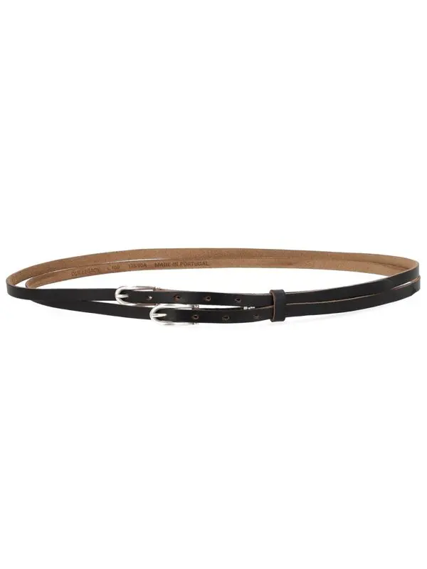 Our Legacy Twin Tongue Leather Belt - Black