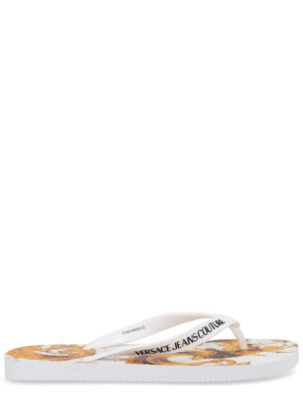 Versace Logo Thong Sandal - White