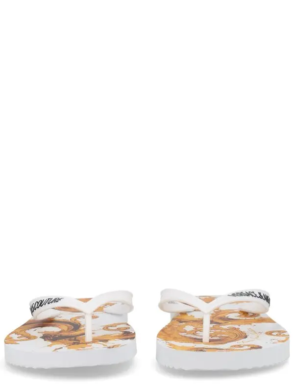 Versace Logo Thong Sandal - White