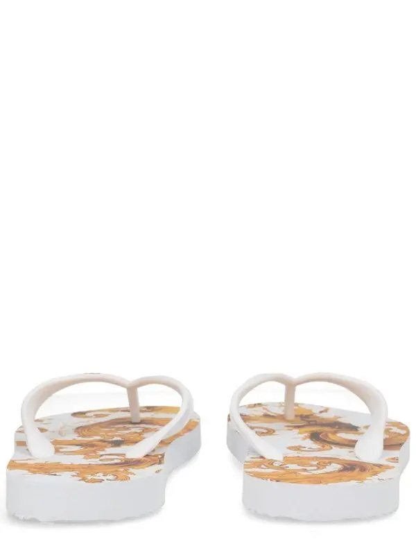 Versace Logo Thong Sandal - White