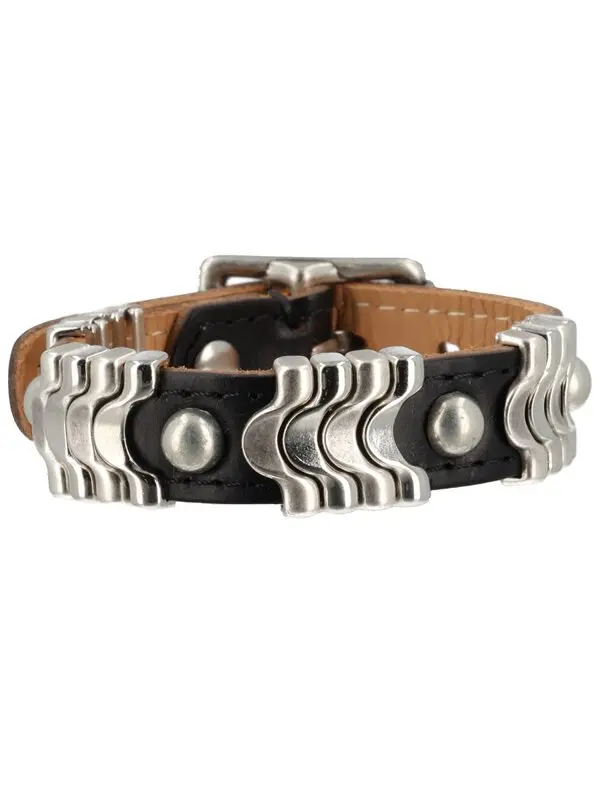 Our Legacy Wave Leather Bracelet - Black