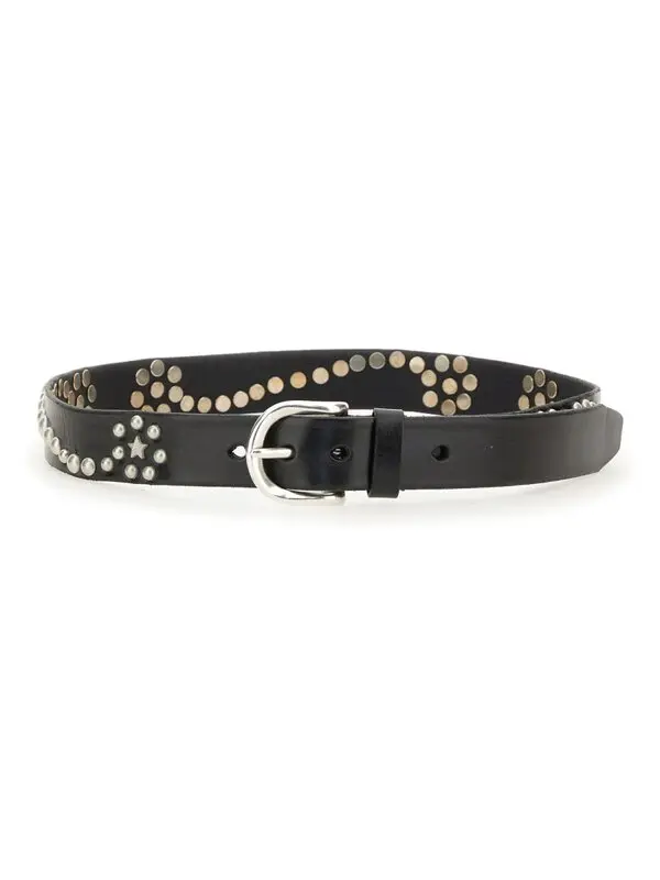 Our Legacy Star Fall Leather Belt - Black