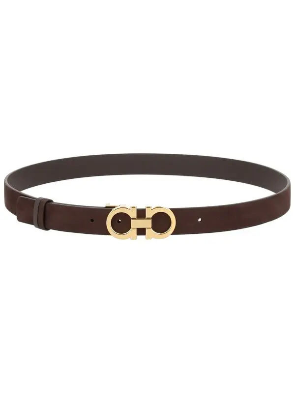FERRAGAMO Reversible 'hooks' Belt - Dark Brown