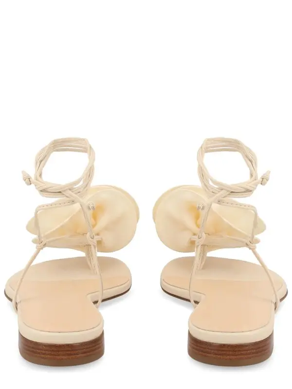 Magda Butrym Sandal With Silk Flower - Ivory