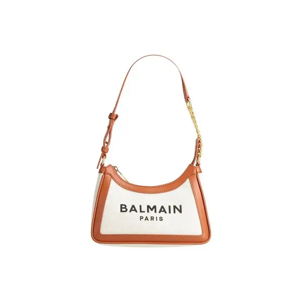 Balmain B Army Logo Print Shoulder Bag - Brown
