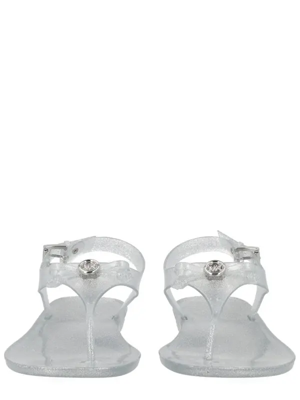 Michael Kors Monogram Logo Sandals - Silver