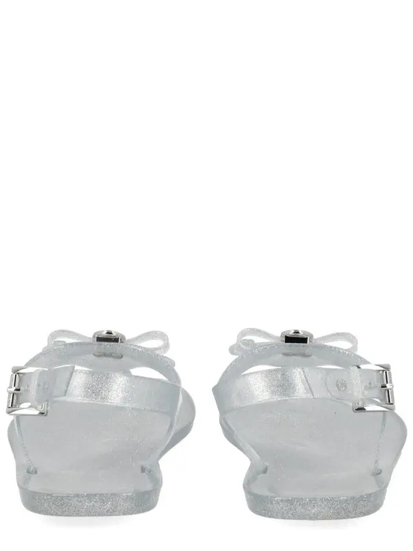 Michael Kors Monogram Logo Sandals - Silver