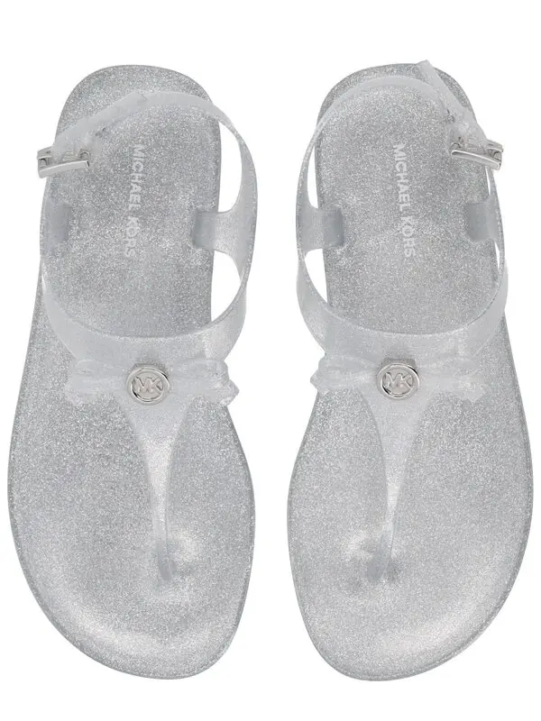 Michael Kors Monogram Logo Sandals - Silver