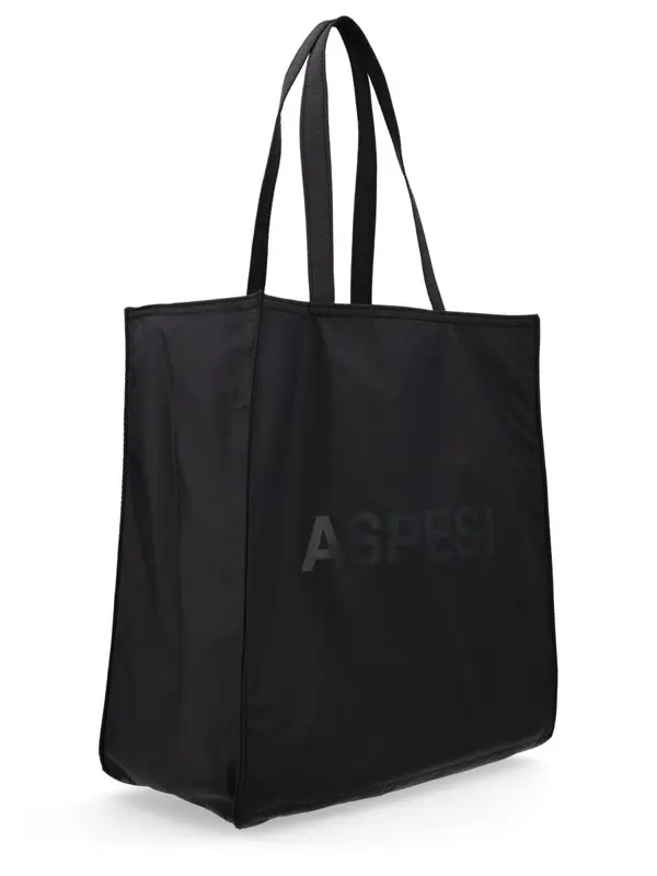 Aspesi Logo Tote Bag - Black