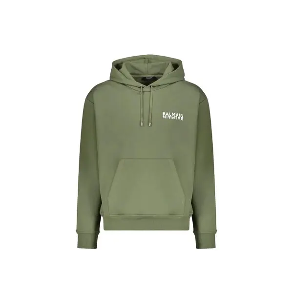 Balmain Logo Motif Hoodie - Green
