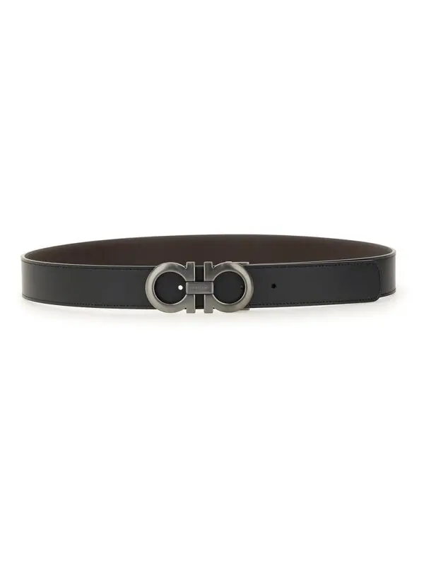 FERRAGAMO Reversible Belt With Hook - Black