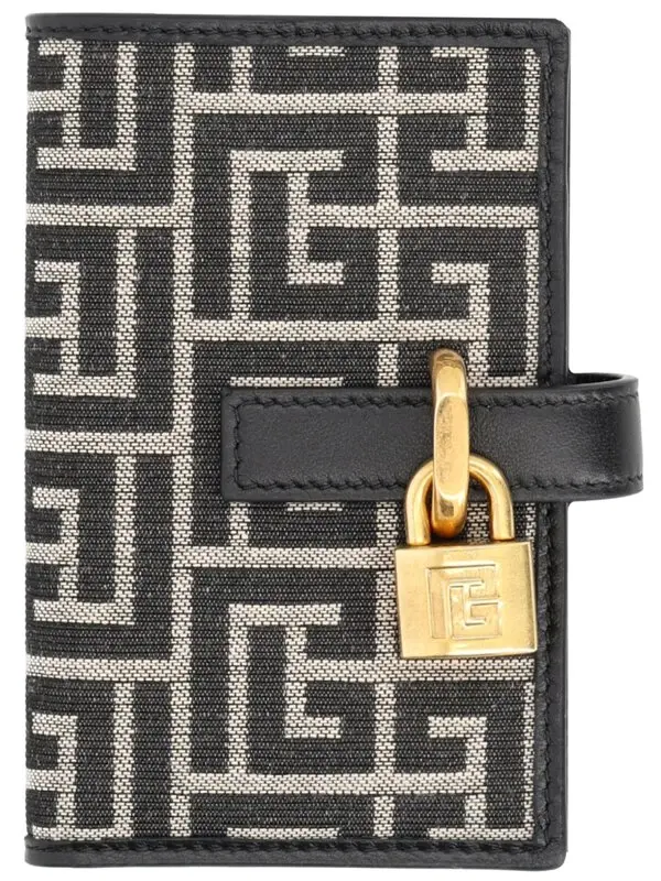 Balmain Monogram Card Holder With Padlock - Multicolour