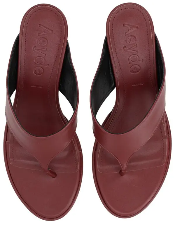AeydĒ Thong Sandal With Heel - Bordeaux