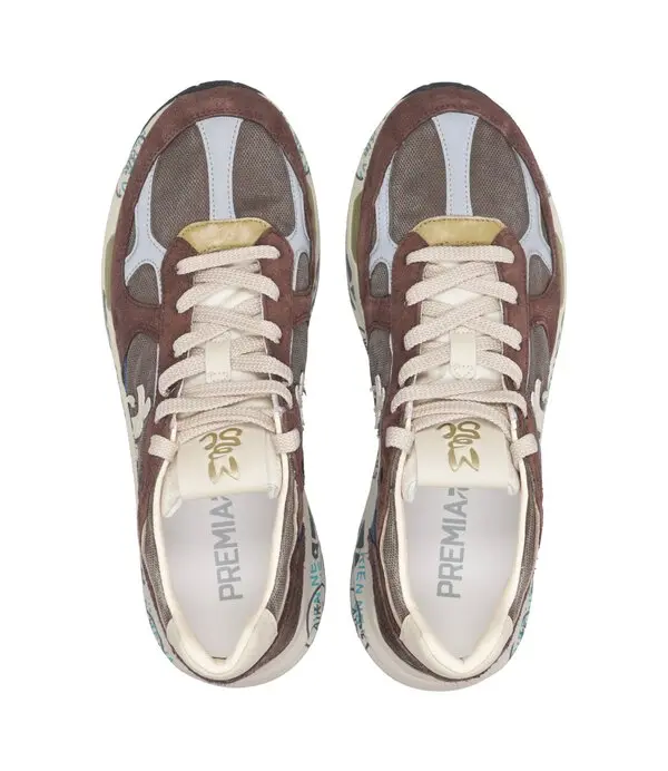 Premiata Leather And Suede Sneakers - Purple