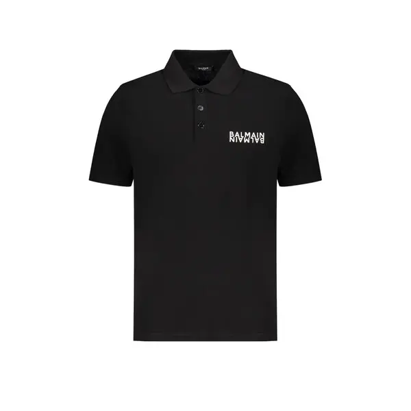 Balmain Cotton Polo Shirt - Black