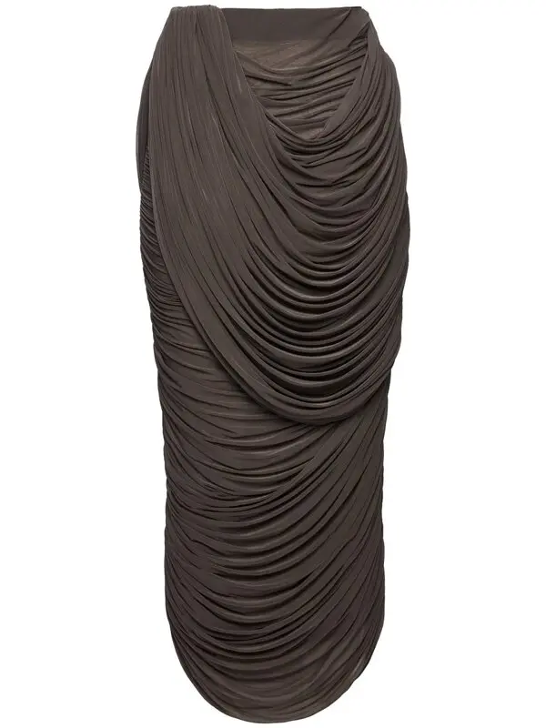 Magda Butrym Cupro Midi Skirt - Brown