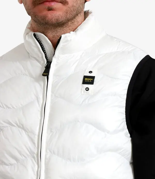 BLAUER. Padded Technical Fabric Vest - White