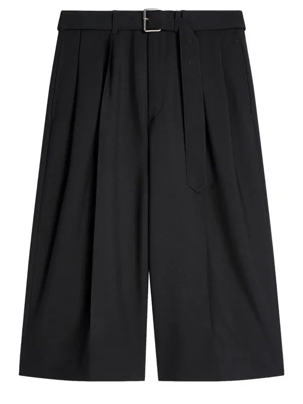Dries Van Noten Belted Wool-mohair Trousers - Black