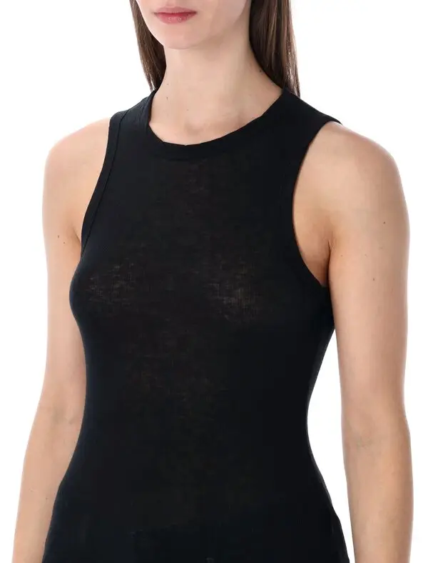 JAMES PERSE Cotton Cashmere Rib Shell Top - Black