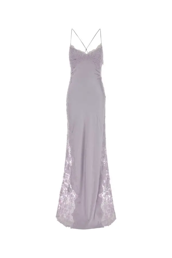 Ermanno Scervino Long Satin Dress - Purple