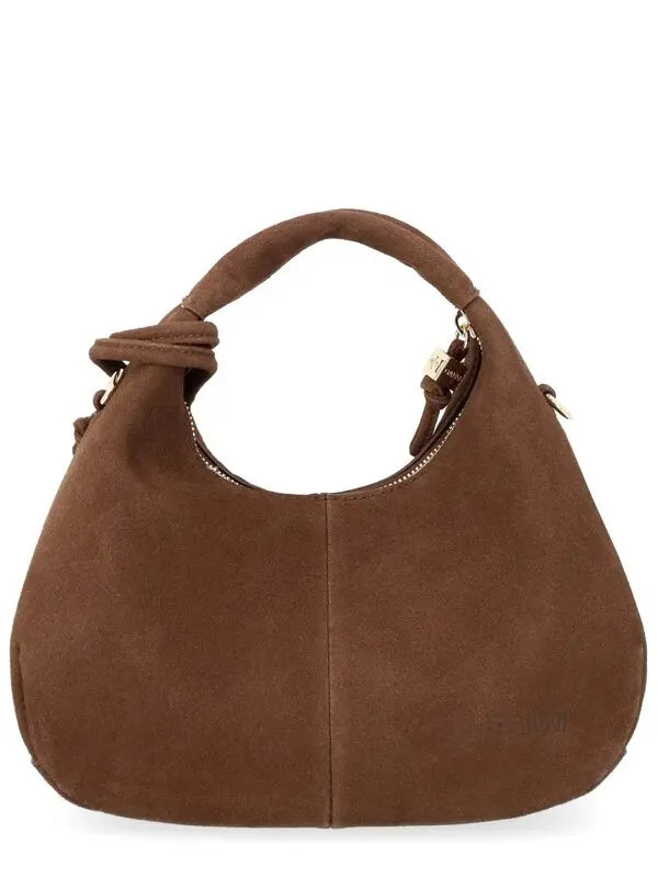 GANNI Mini Hobo Bag - Brown