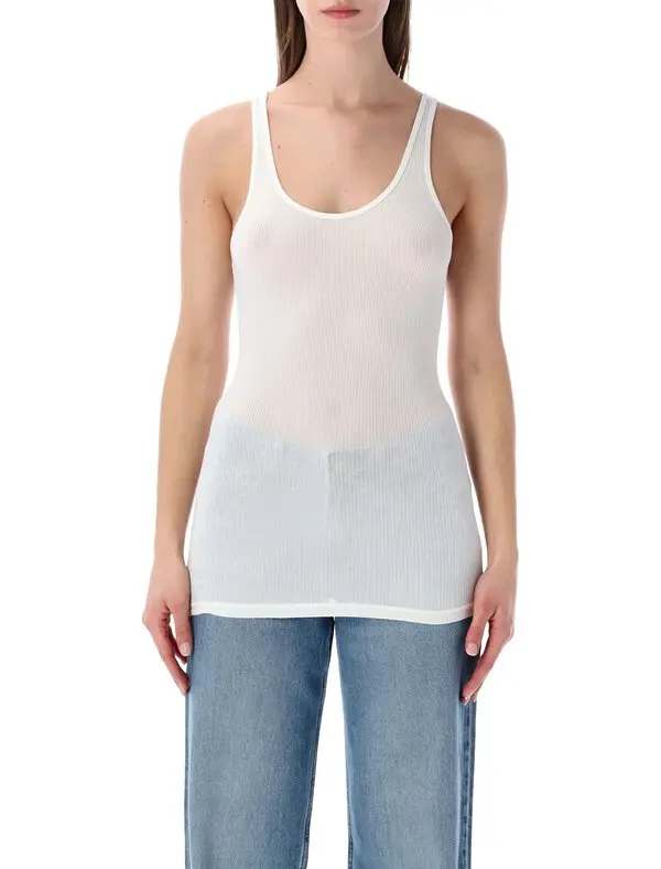 JAMES PERSE Ribbed Daily Tank - White