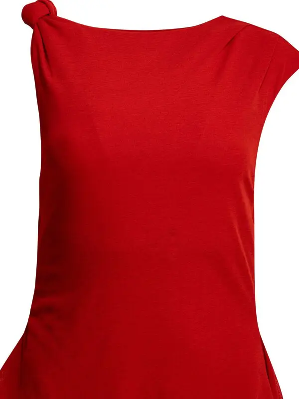 GANNI Draped Maxi Dress - Red