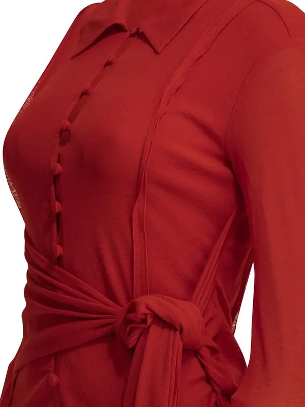 GANNI Button-down Polo Shirt - Red
