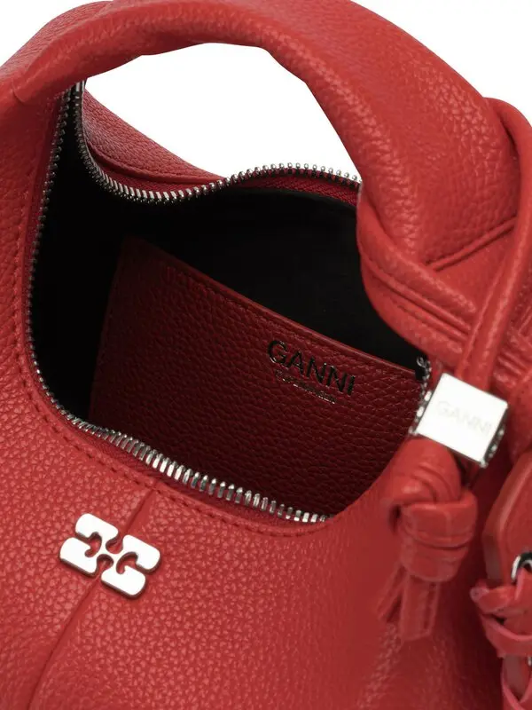 GANNI Small Hobo Handbag - Red