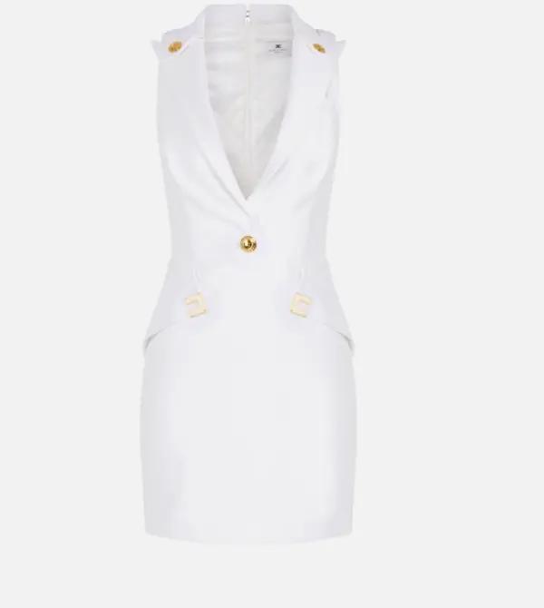 Elisabetta Franchi Double Layer Stretch Crepe Mini Dress
