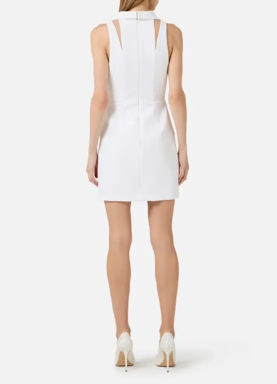 Elisabetta Franchi Double Layer Stretch Crepe Mini Dress