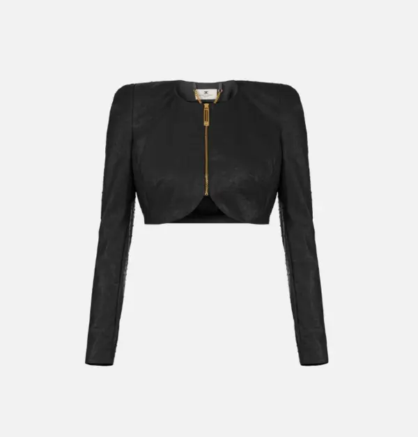 Elisabetta Franchi Ostrich-effect Textured Print Jacket