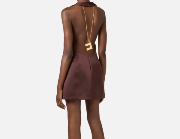 Elisabetta Franchi Duchesse Mini Dress - Brown