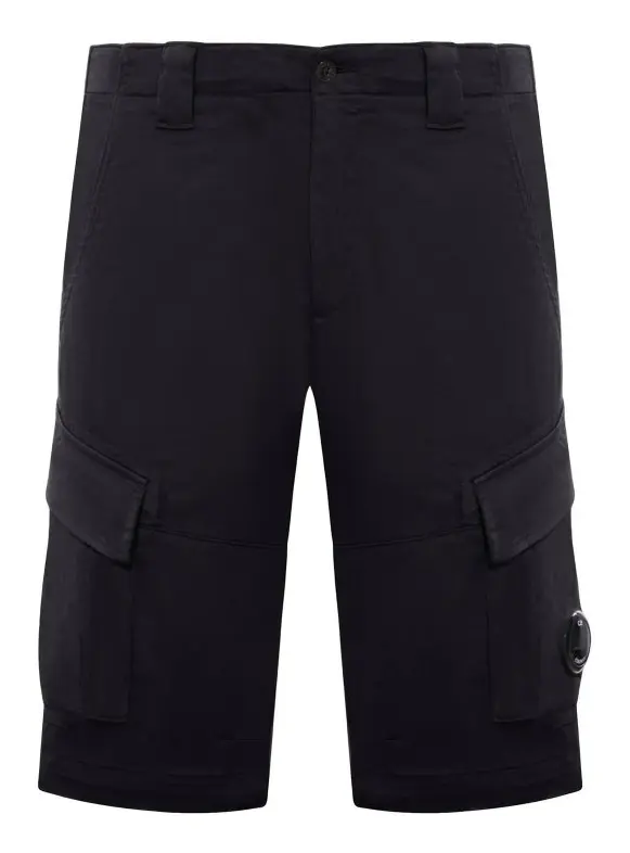 C.P. COMPANY Bermuda Cargo Sateen Stretch - Black