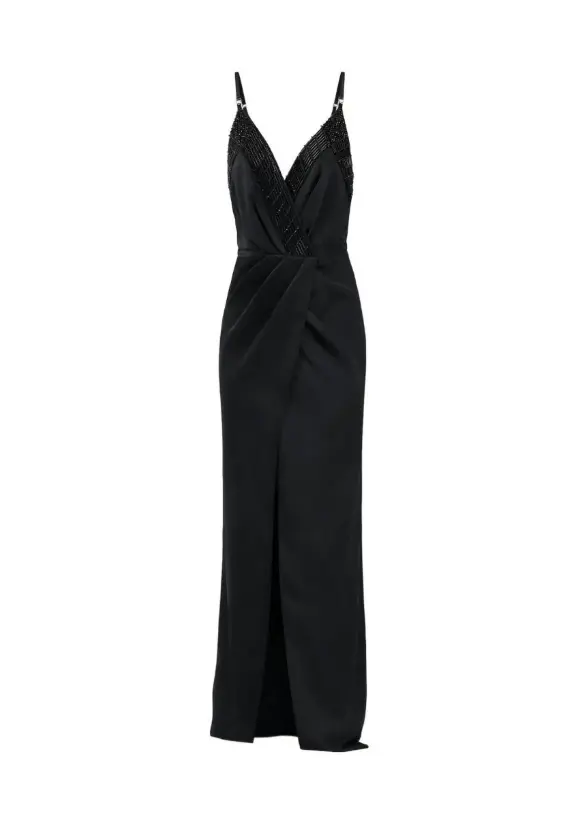 Elisabetta Franchi Satin Evening Dress - Black