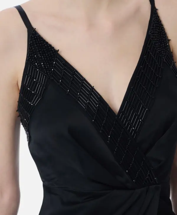 Elisabetta Franchi Satin Evening Dress - Black