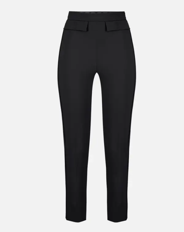 Elisabetta Franchi Double Stretch Crepe Trousers - Black