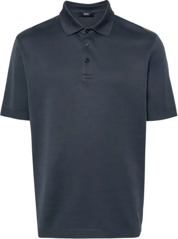Herno Knitted Polo Shirt - Blue