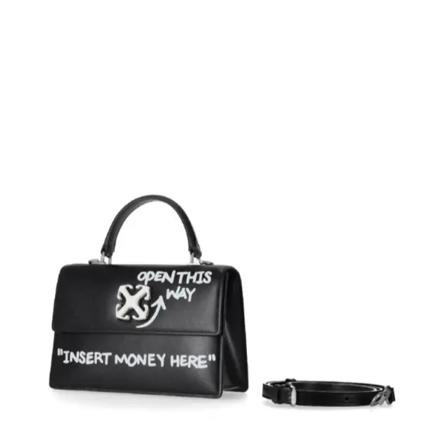 Off-White Jitney 1.4 Top Handle Quote - Black