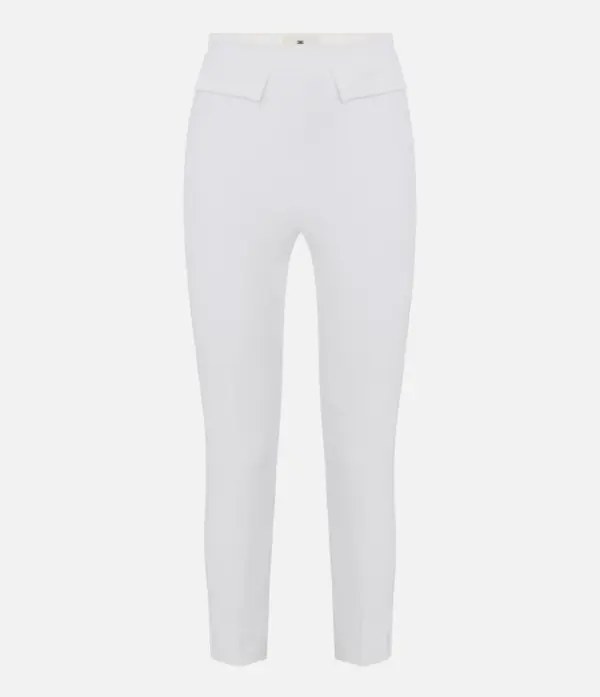 Elisabetta Franchi Double Stretch Crepe Trousers - Ivory