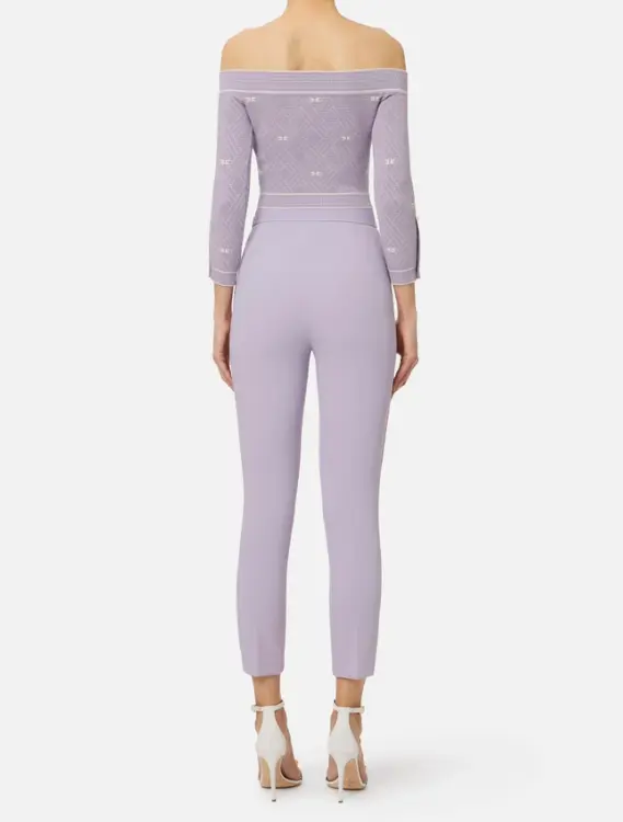 Elisabetta Franchi Double Stretch Crepe Trousers