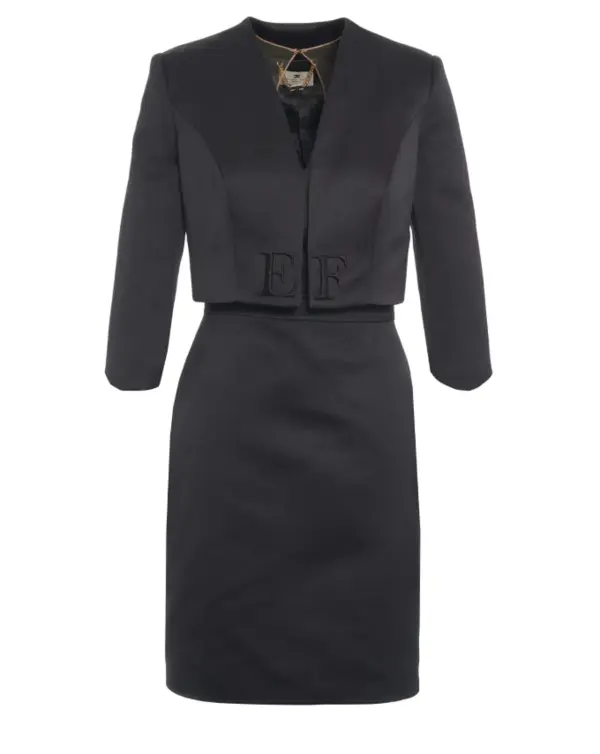 Elisabetta Franchi Duchesse Dress With Jacket - Black