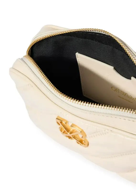 Off-White Quilted Leather Camera Bag - Beige