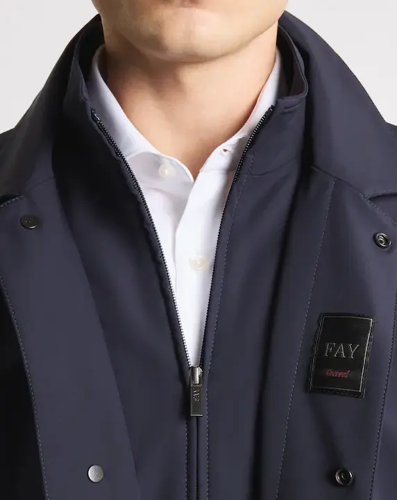FAY Travel Morning Stretch Coat - Blue
