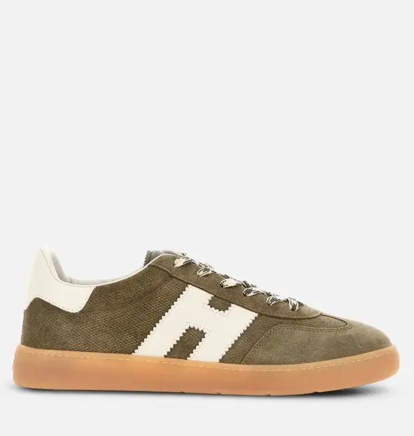 Hogan Suede Sneakers With Leather Details - Green